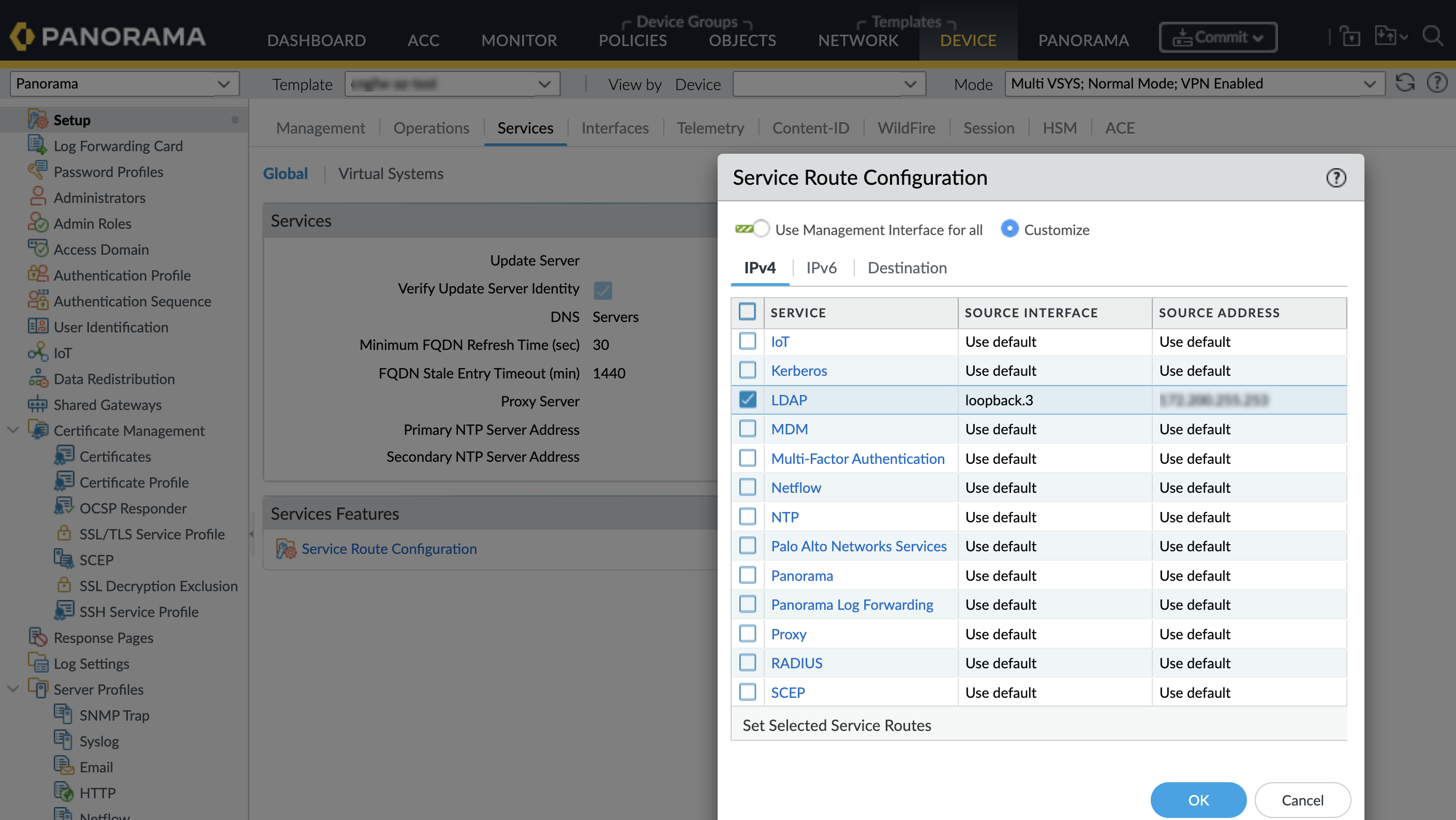 Configure Service Routes For On Prem Services