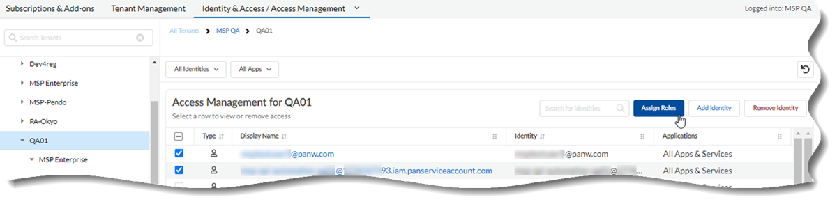 Assign A Batch Of Predefined Roles To Tenant Users Or Service Accounts