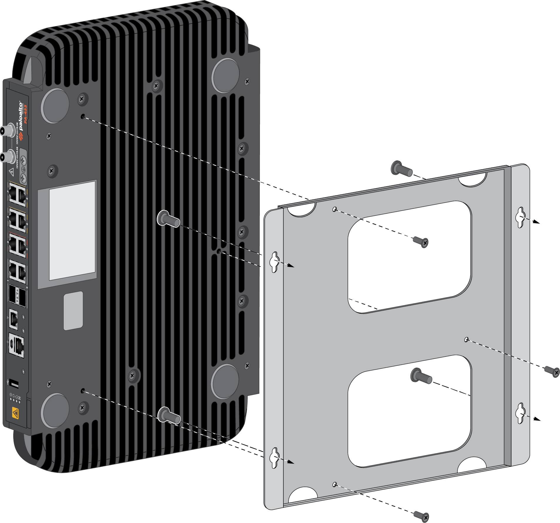 Install the PA-400R Series Firewall on a Wall