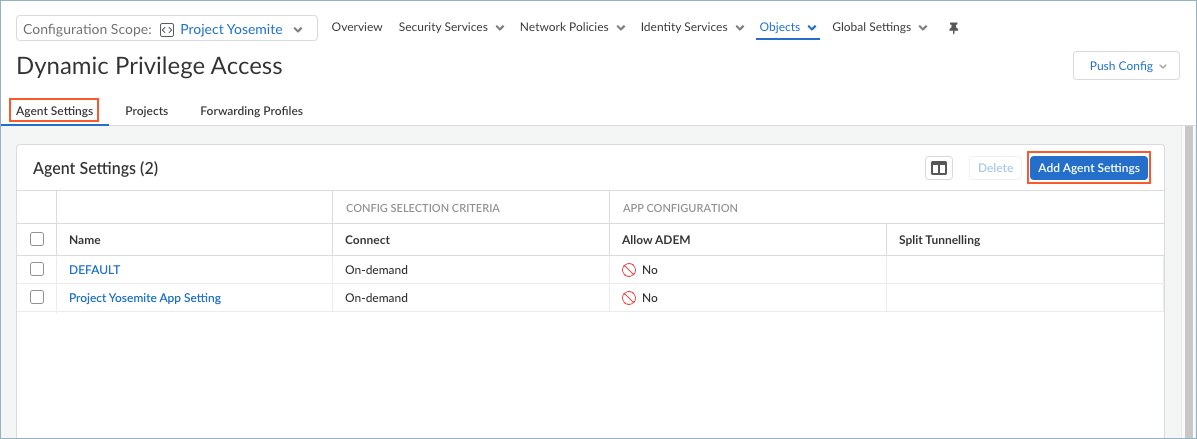 Configure Prisma Access Agent App Settings For Dynamic Privilege Access