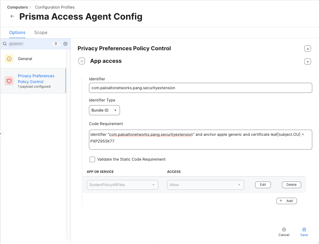 Manually Create A Configuration Profile For Prisma Access Agent