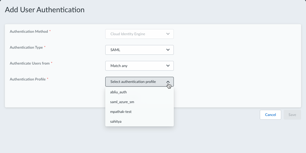 Set Up Saml User Authentication With Cie Prisma Access Deployment