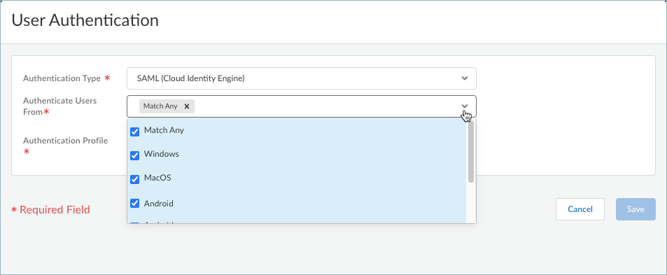 Set Up Saml User Authentication With Cie Prisma Access Deployment