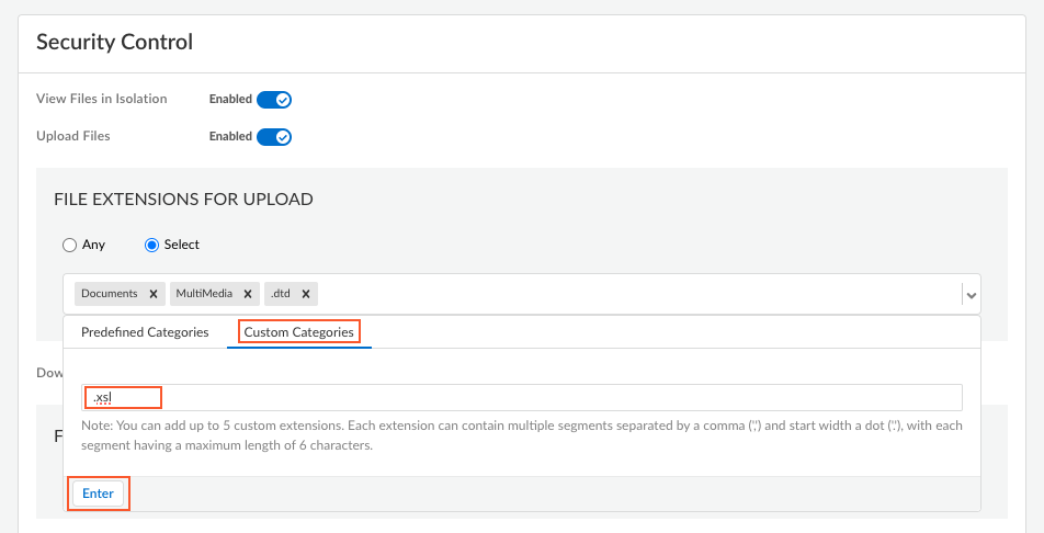 Configure File Transfer Controls for Remote Browser Isolation