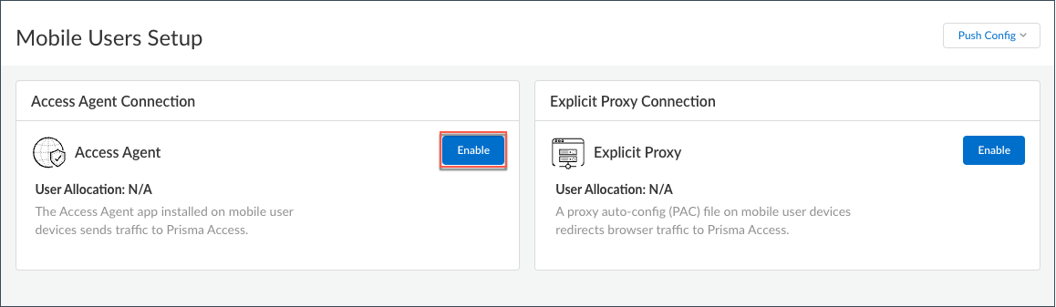 Enable The Access Agent